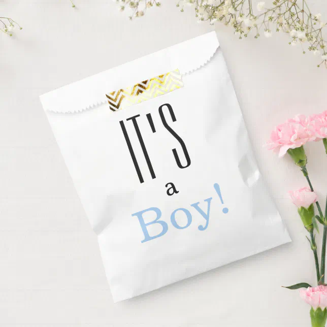 It's a Boy! Baby Shower Party Favor Bag | Zazzle