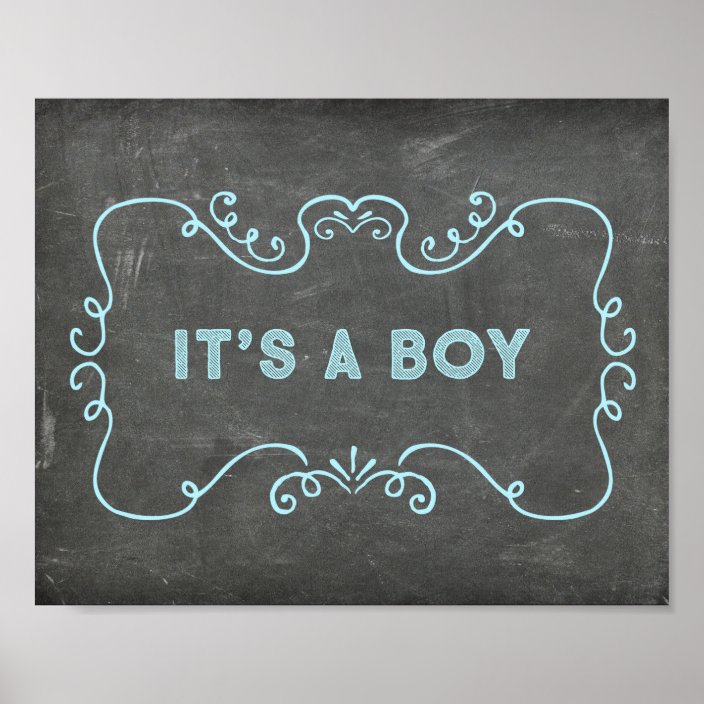 It's a Boy Baby Shower Sign Blue Chalkboard | Zazzle.com