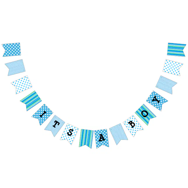 Its a Boy, Blue Baby Shower Flag Banner | Zazzle