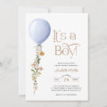 It's a Boy Blue Balloon Baby Shower Invitation | Zazzle