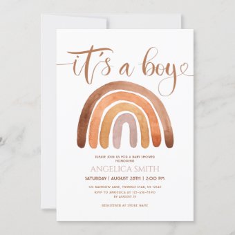 It's A Boy - Boho Rainbow Baby Shower Invitation | Zazzle