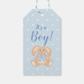 It's a Boy Bunny Rabbit Pastel Blue Baby Shower Gift Tags | Zazzle