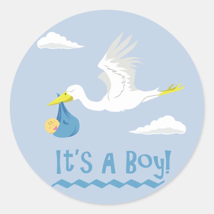 It's a Boy! Classic Round Sticker | Zazzle.com