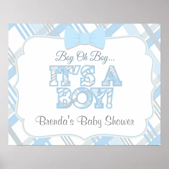 It's A Boy Custom Baby Shower Poster | Zazzle