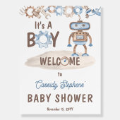 It's A Boy Cute Robot Baby Shower Welcome Foam Board | Zazzle