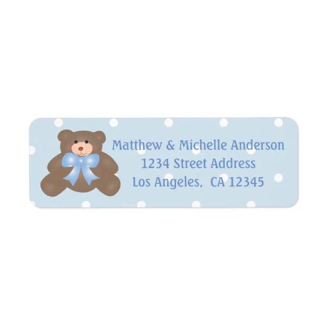 It's a Boy Cute Teddy Bear Cub Boy Baby Shower Label | Zazzle