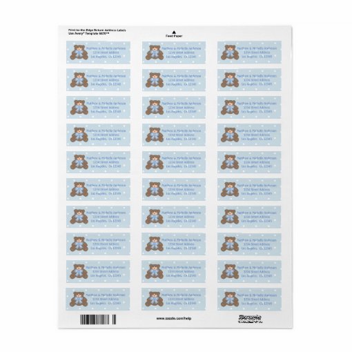 It's a Boy Cute Teddy Bear Cub Boy Baby Shower Label | Zazzle