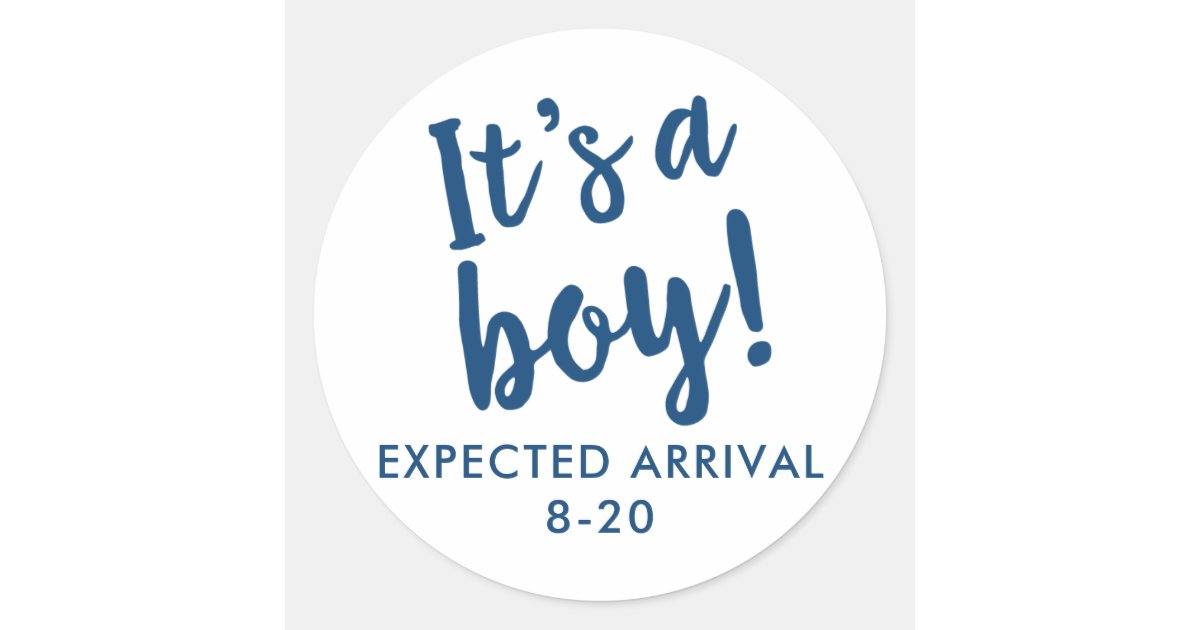 It's A Boy Gender Reveal Navy Blue Sticker | Zazzle
