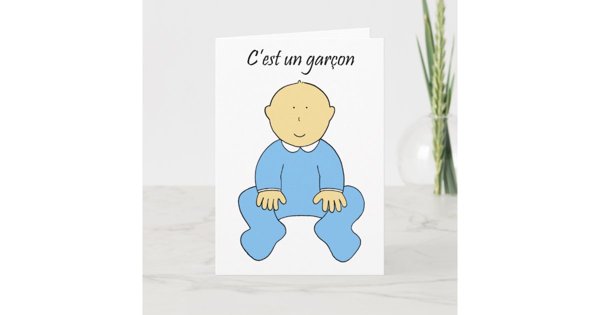 It's a Boy in French C’est un Garcon Announcement | Zazzle