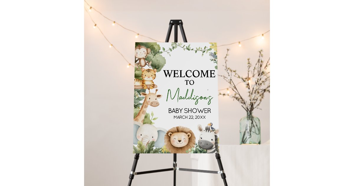 It's a Boy Jungle Safari Animal Welcome Sign | Zazzle
