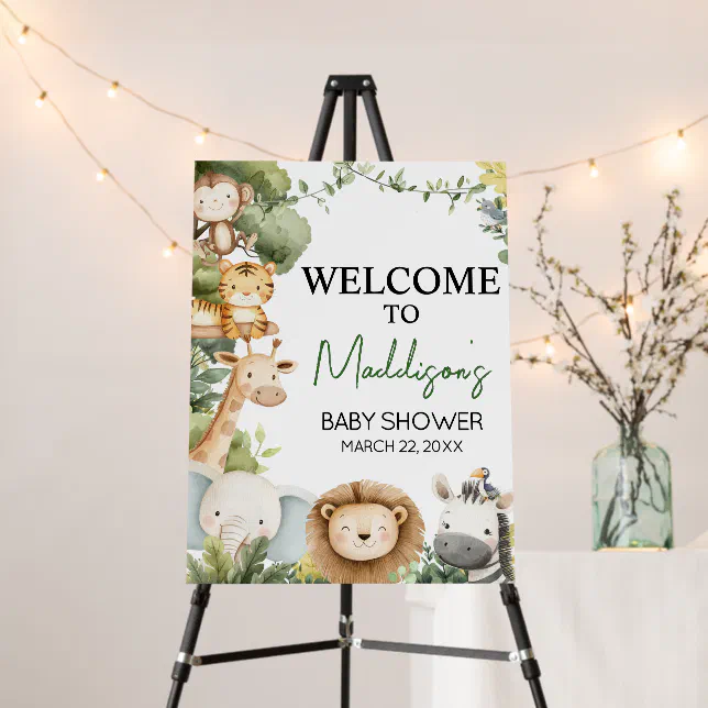 It's a Boy Jungle Safari Animal Welcome Sign | Zazzle