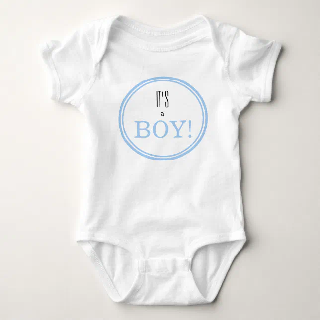 It's a Boy! Modern Blue Baby Gender Reveal Baby Bodysuit | Zazzle