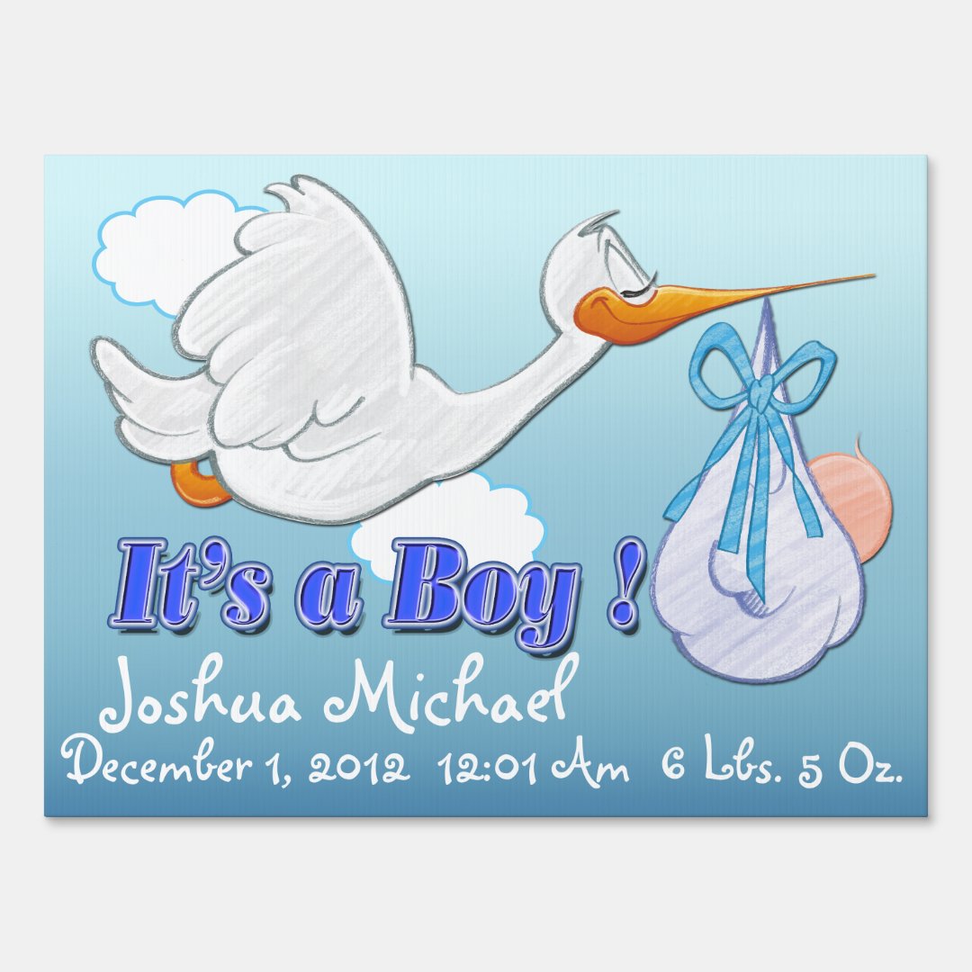 It's a Boy - Stork Keepsake Yard Sign | Zazzle