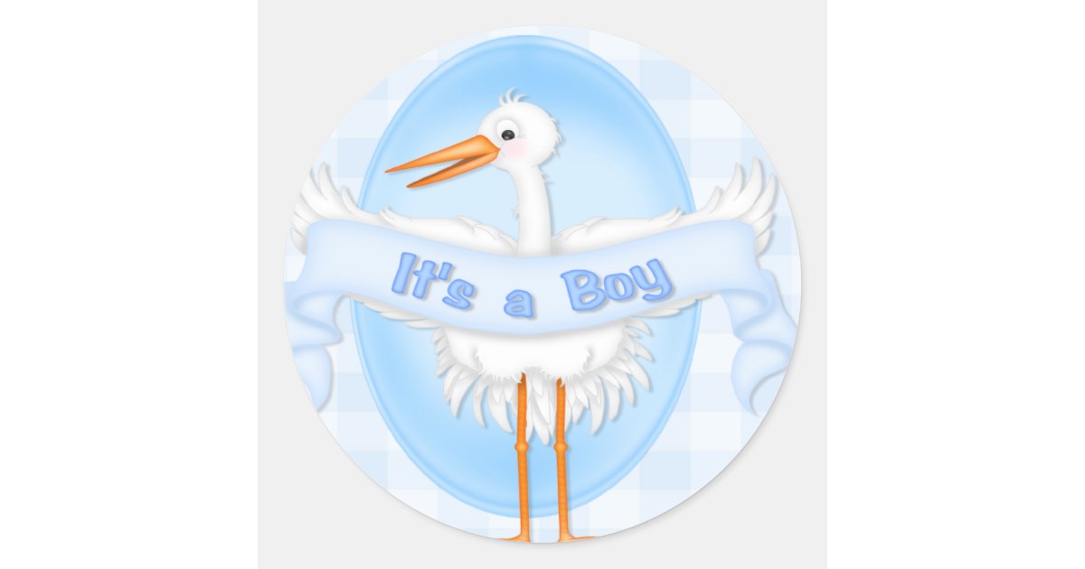 It's a Boy Stork Sticker | Zazzle