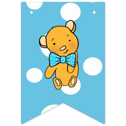 It's a Boy, Teddy Bear Blue Baby Shower Bunting Flags | Zazzle