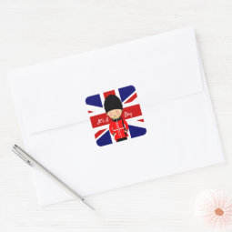It's A Boy Union Jack Theme Baby Shower Square Sticker | Zazzle