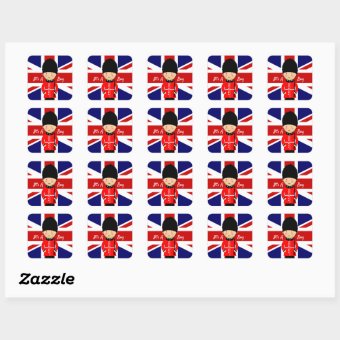 It's A Boy Union Jack Theme Baby Shower Square Sticker | Zazzle