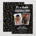 It's a Double Celebration Photo Birthday Party Invitation | Zazzle