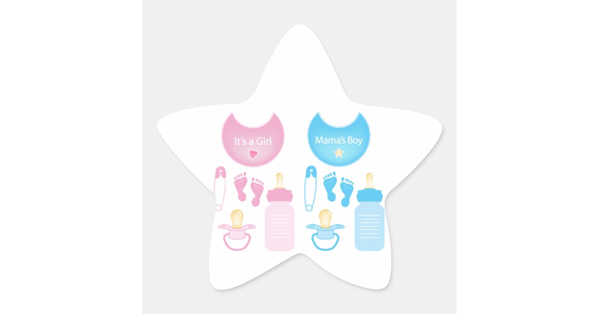 its a girl boy star sticker | Zazzle