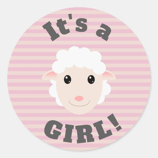 It's a Girl Classic Round Sticker | Zazzle