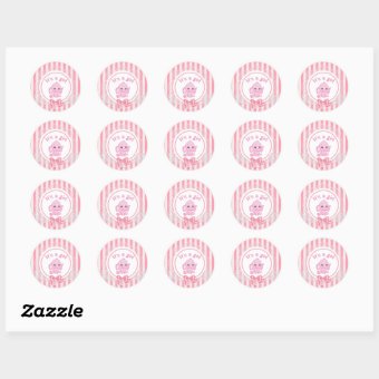 It's A Girl Classic Round Sticker | Zazzle
