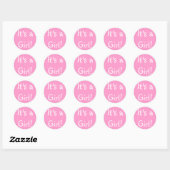 It's a Girl! Classic Round Sticker | Zazzle
