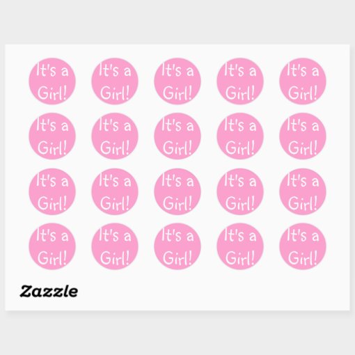 It's a Girl! Classic Round Sticker | Zazzle