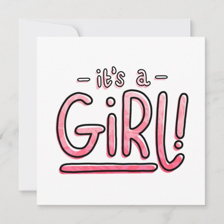 It's A Girl Gender Reveal Pink Gradient Pregnancy Holiday Card | Zazzle