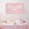 it's a girl Modern Pink Baby Shower Banner | Zazzle