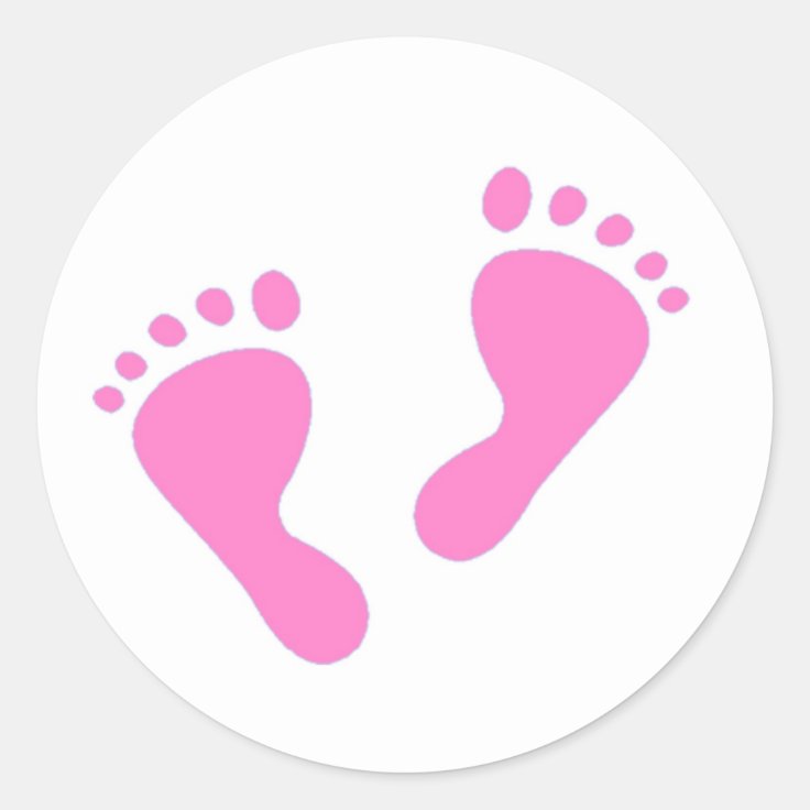 It's a Girl - Pink Baby Feet Classic Round Sticker | Zazzle