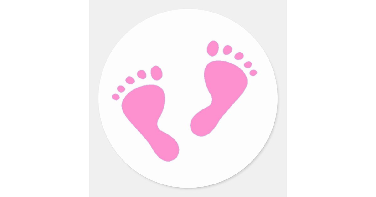 It's a Girl - Pink Baby Feet Classic Round Sticker | Zazzle