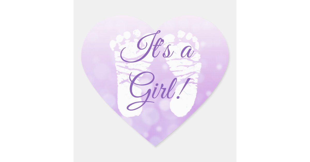 It's a Girl Purple Baby shower Stickers | Zazzle