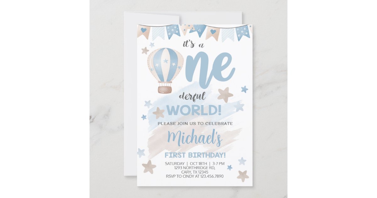 It's a One-derful world boy first birthday invite. Invitation | Zazzle