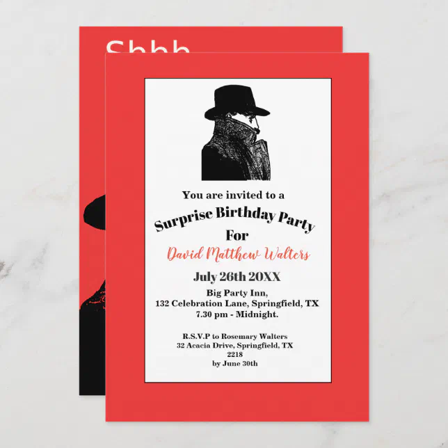 It's a Secret - Surprise Birthday Party Invitation | Zazzle