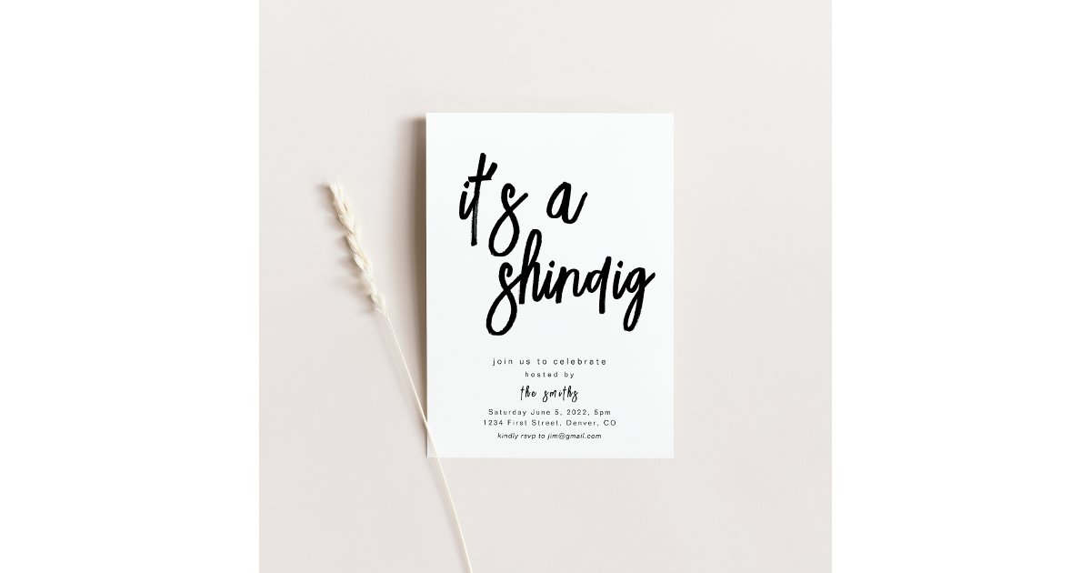 It's A Shindig Party Celebration Invitation | Zazzle