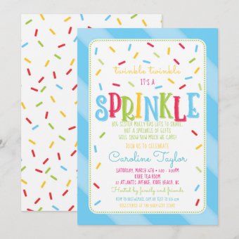 It's a Sprinkle Baby Shower Invitation card blue | Zazzle