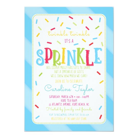 It's a Sprinkle Baby Shower Invitation card blue | Zazzle.com