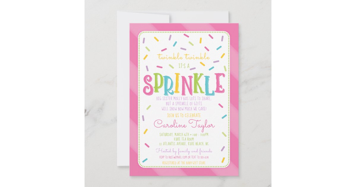 It's a Sprinkle Baby Shower Invitation card pink | Zazzle