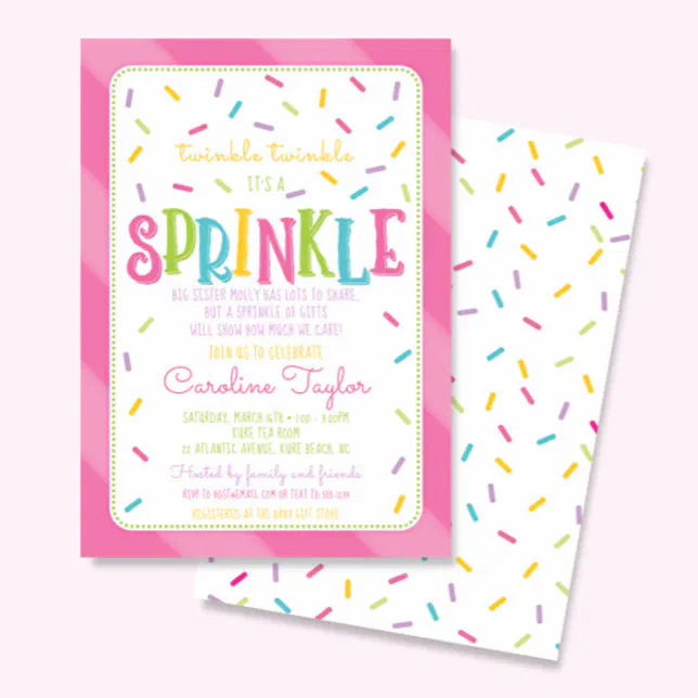 It's a Sprinkle Baby Shower Invitation card pink | Zazzle