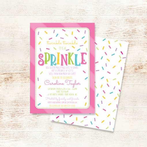 It's a Sprinkle Baby Shower Invitation card pink | Zazzle