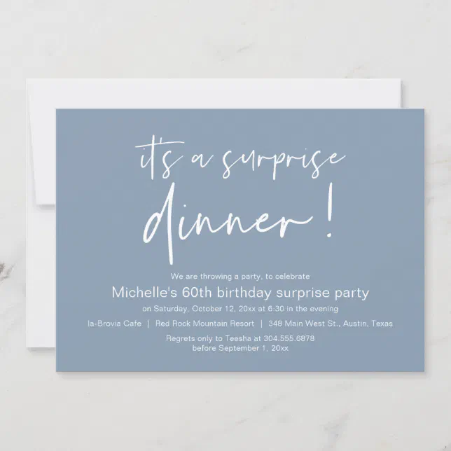 It's A Surprise Birthday Dinner Party Invitation | Zazzle