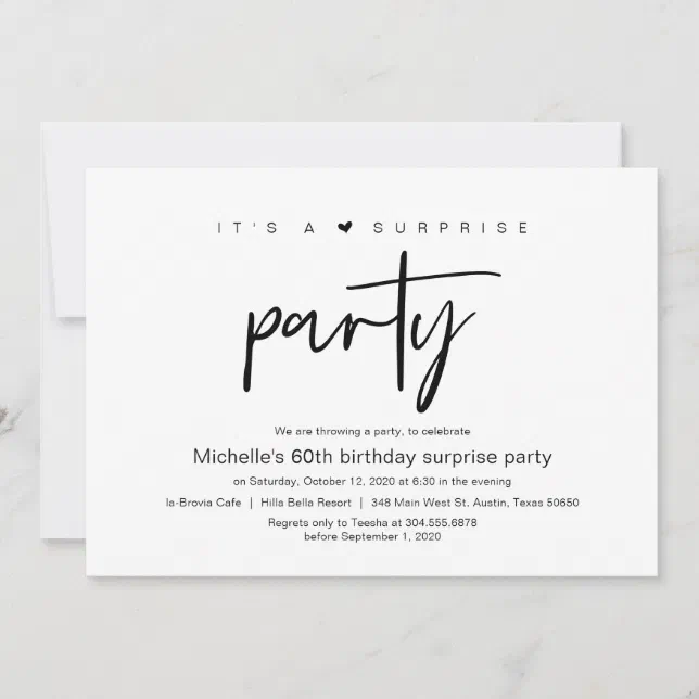 It's a Surprise Birthday Party Celebration Invitat Invitation | Zazzle