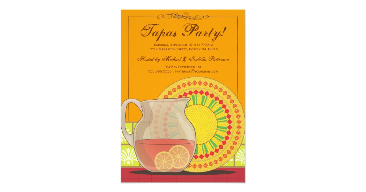 It's a Tapas Party! Happy Fiesta Invitation | Zazzle.com