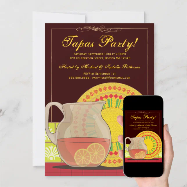 It's a Tapas Party! Happy Hour Invitation | Zazzle