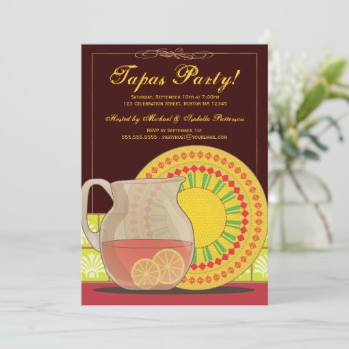 It's a Tapas Party! Happy Hour Invitation | Zazzle