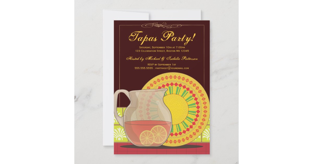 It's a Tapas Party! Happy Hour Invitation | Zazzle