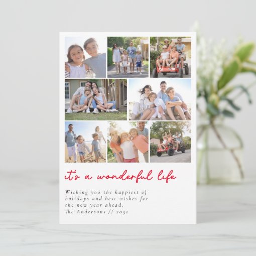 It's a Wonderful Life Photo Collage Holiday Card | Zazzle