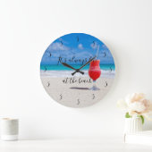 It's Always Five O'Clock at the Beach Happy Hour Large Clock | Zazzle