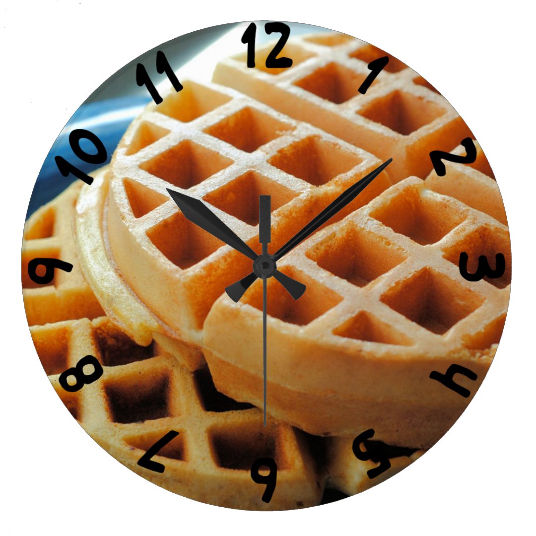 It's Always Time For Waffles | Large Clock | Zazzle