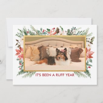 It's Been a Ruff Year | Dog photo Christmas Holiday Card | Zazzle
